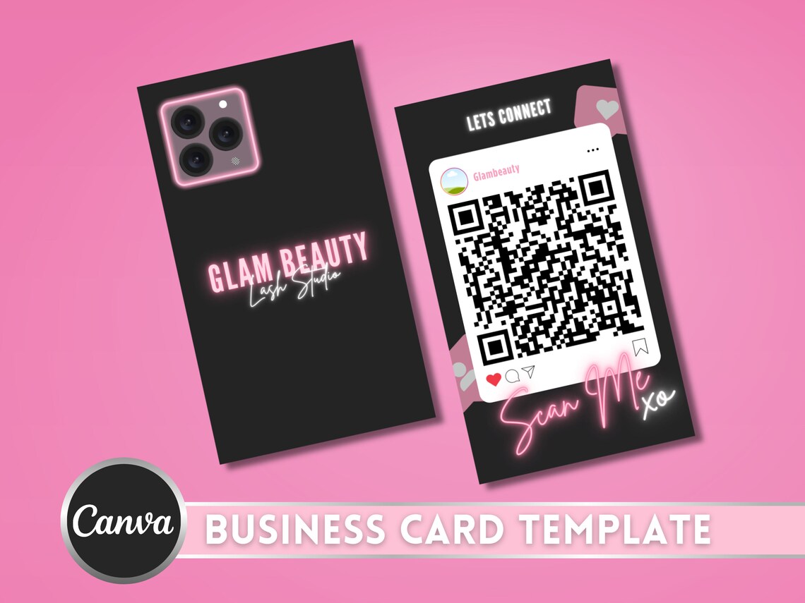 Cell Phone Business Card Template, DIY Canva Template , IG Influencer ...