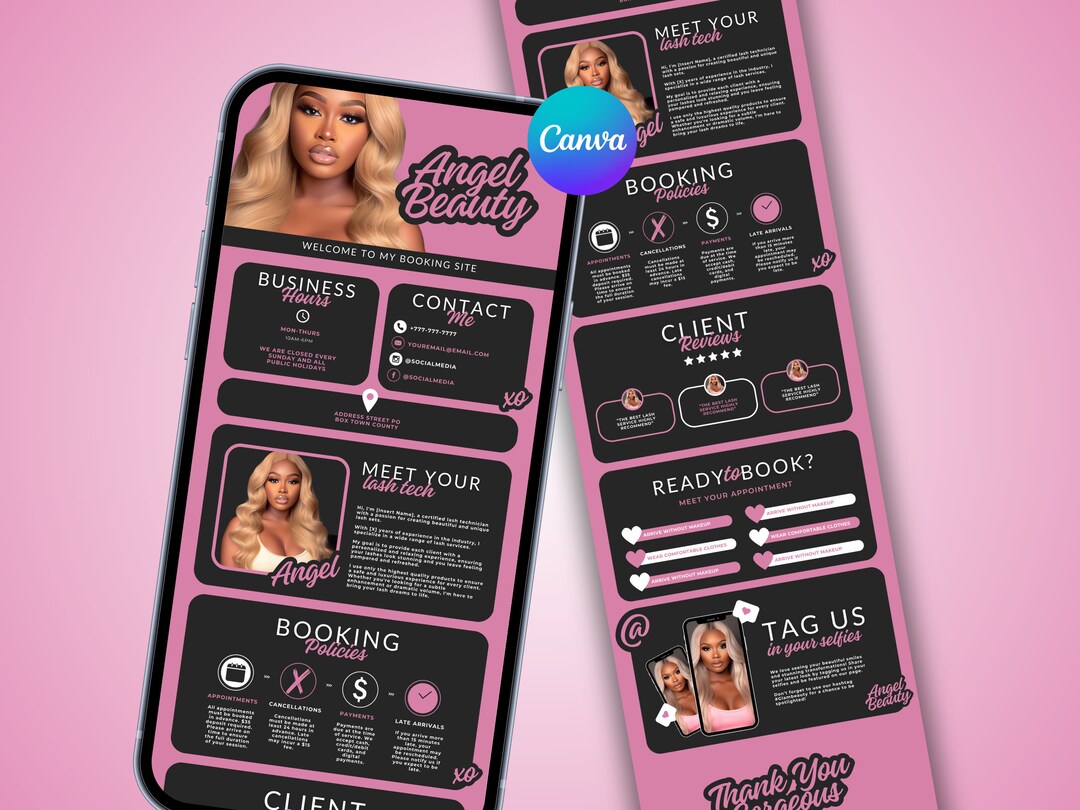 Acuity Scheduling Template: Black & Pink Salon Banner (canva Template ...