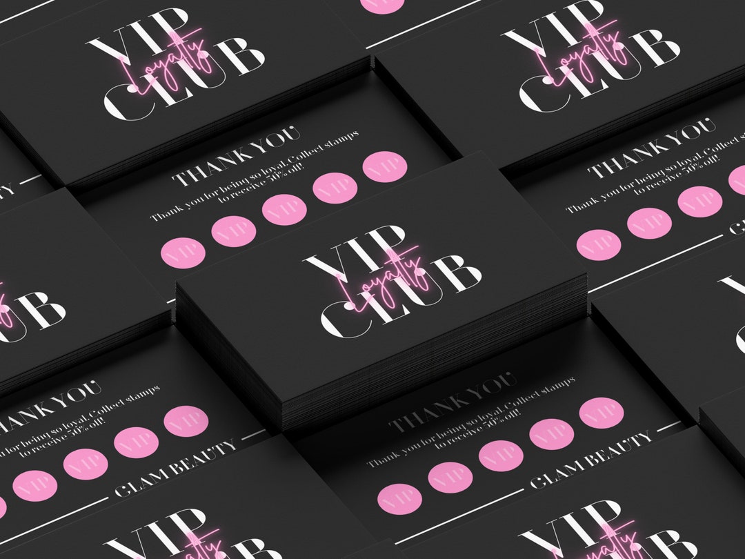 Editable VIP Loyalty Card Template: Salon Business Rewards (DIY Canva ...