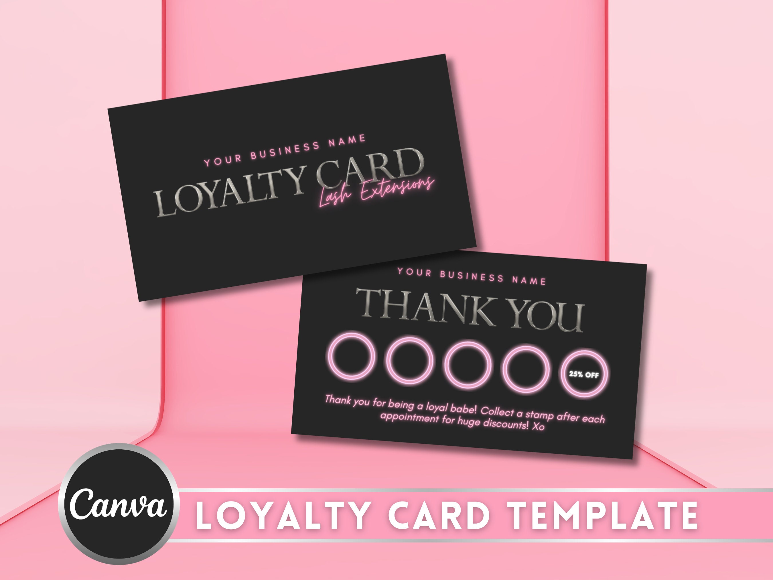Beauty Loyalty Card Template Design, Customer Reward Card, Lashes ...