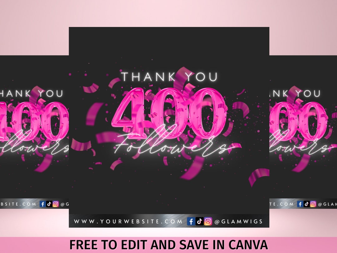 400 Followers Celebration Flyer: Beauty Boutique Canva Template ...