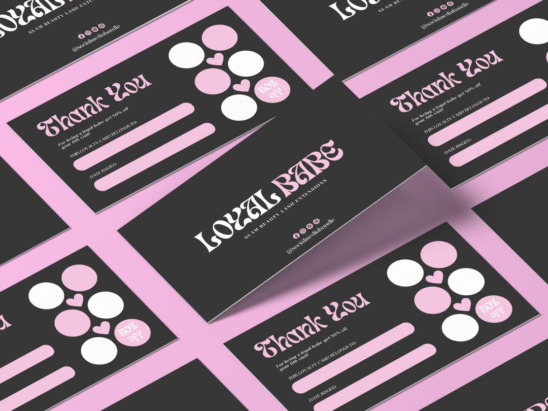 Beauty Loyalty Card Template: Lash, Nail, Salon Business (canva ...