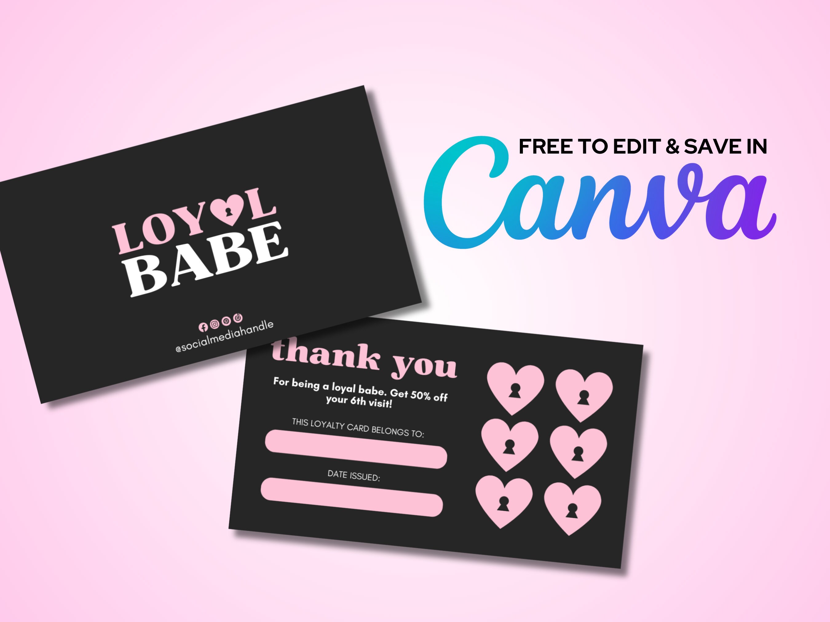 Beauty Loyalty Card Template: Salon Rewards Card, DIY Canva Design ...