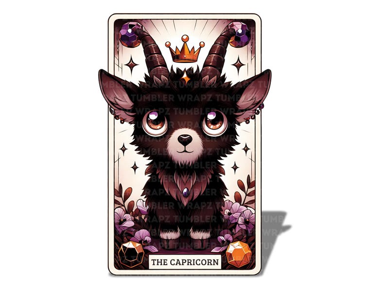 The Capricorn Tarot Card PNG, Zodiac Sublimation Template, Horoscope ...