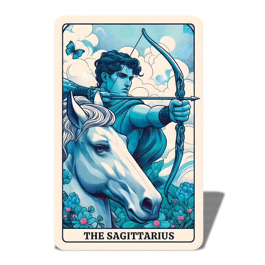 The Sagittarius Tarot Card PNG, Zodiac Sublimation Template, Horoscope ...