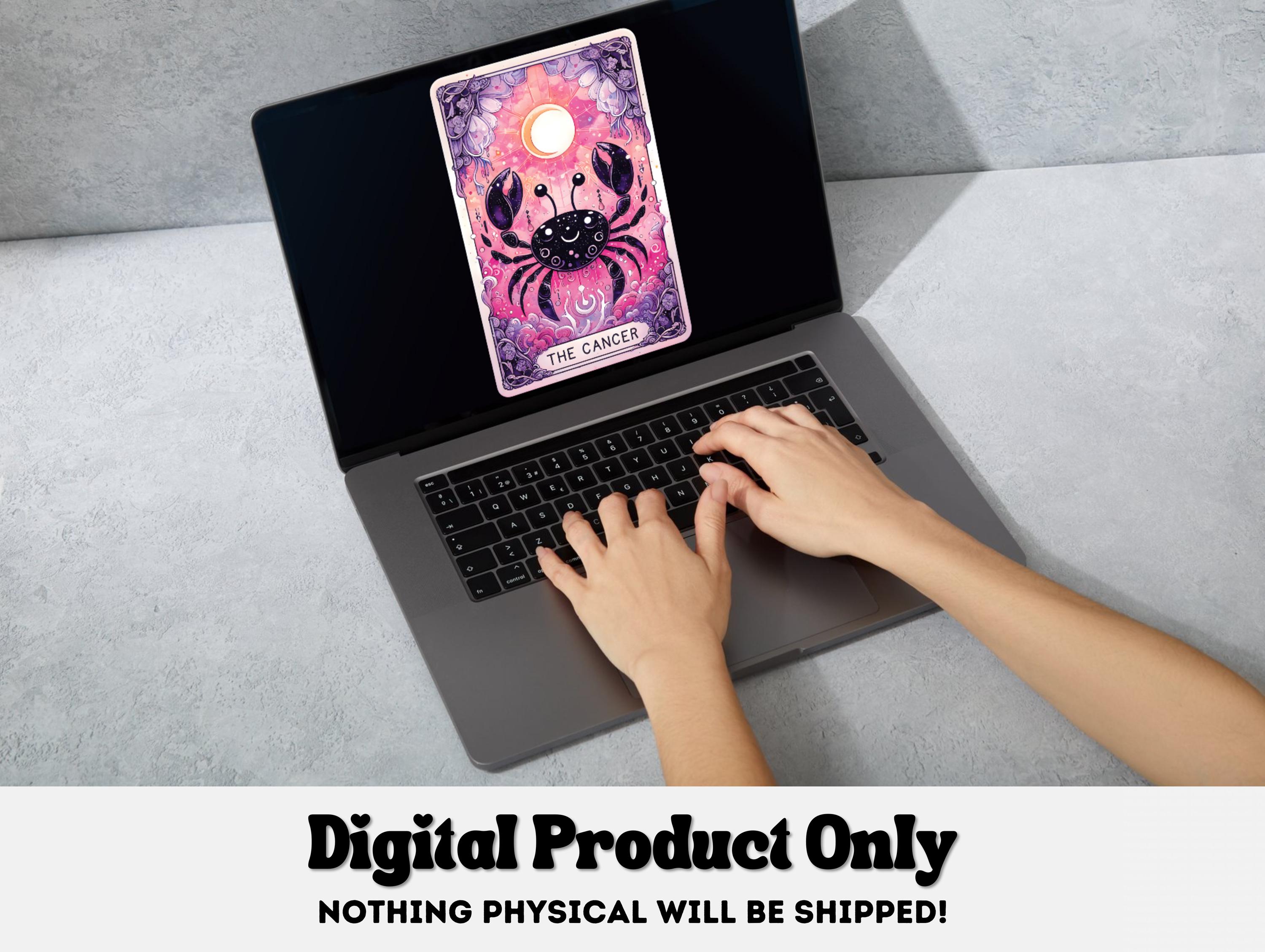 Cancer Tarot Card PNG, Zodiac Sublimation Template, Horoscope Digital ...