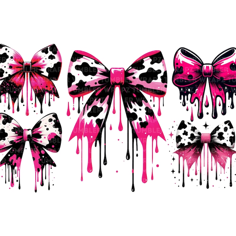 Black Cow Bow Sublimation - Etsy