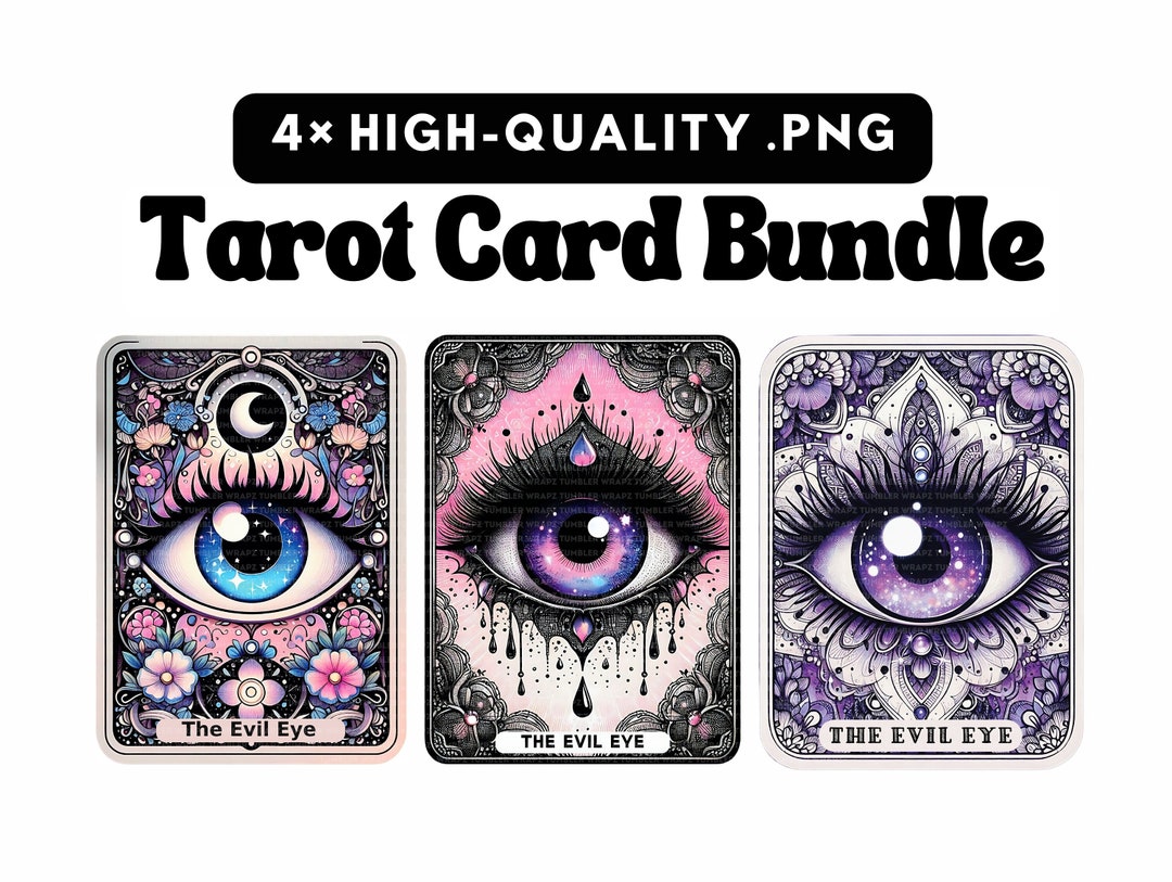 The Evil Eye Tarot Card Png Bundle, Witchy Trendy Whimsigoth DTG ...
