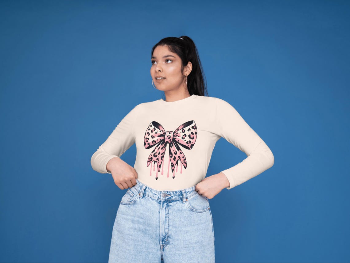 Pastel Goth Leopard Print Bow | Dripping Clipart for DTG Sublimation ...