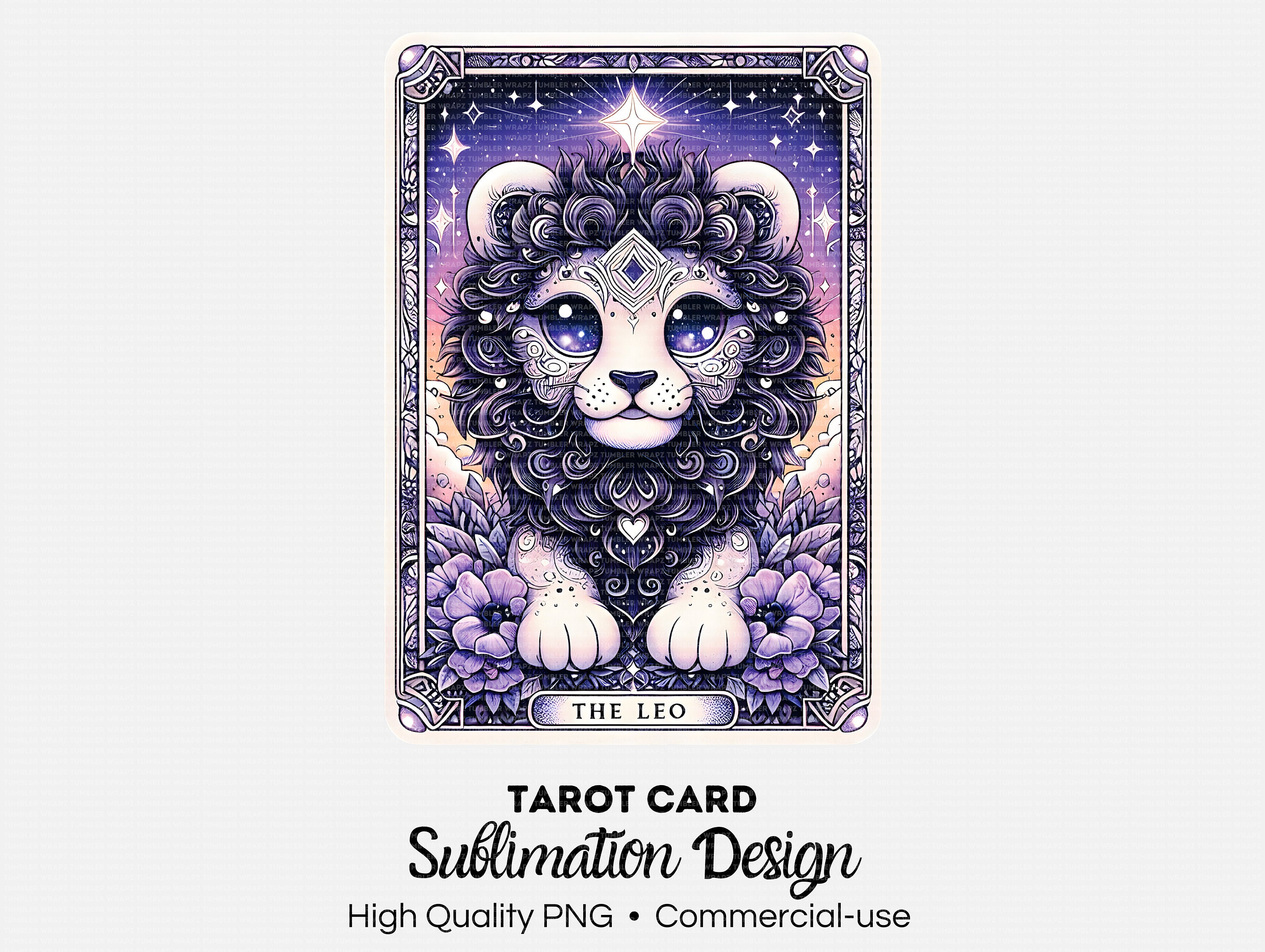The Leo Tarot Card Png, Zodiac Digital Tarot Card, Lion Witchy Trendy ...