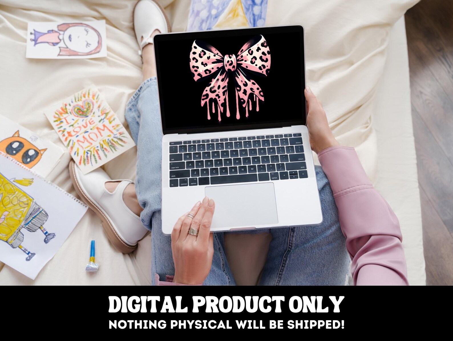 Pastel Goth Leopard Print Bow | Dripping Clipart for DTG Sublimation ...