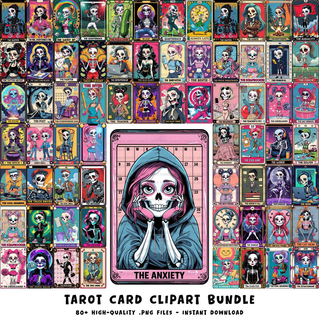 Funny Tarot Card Png Bundle Printable Sarcastic Witchy Shirt Graphic ...