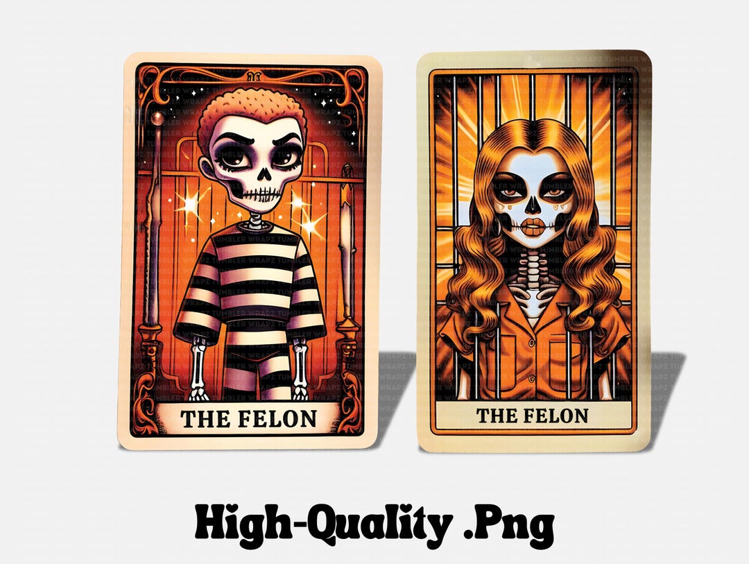 The Felon Tarot Card PNG Bundle, DTG Sublimation Template, Digital ...