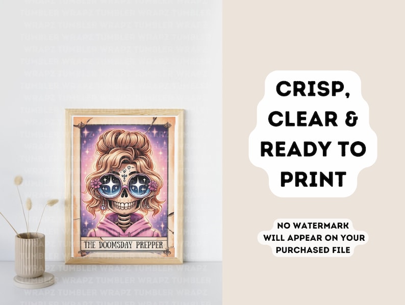 The Doomsday Prepper Funny Tarot Card Png, Witchy Sublimation Template ...