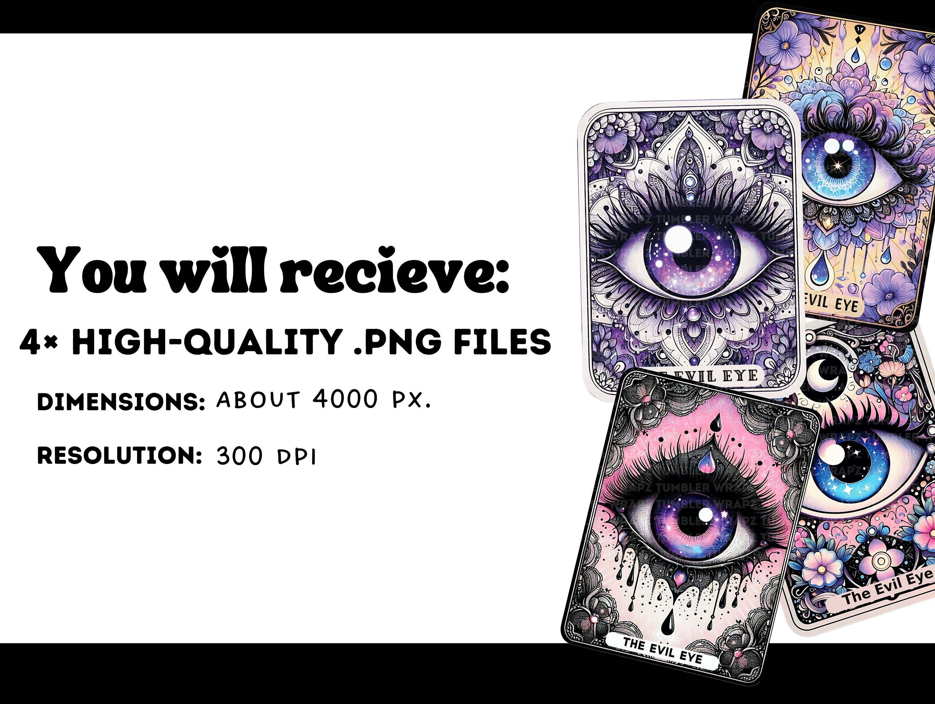 The Evil Eye Tarot Card Png Bundle Witchy Trendy Whimsigoth DTG ...