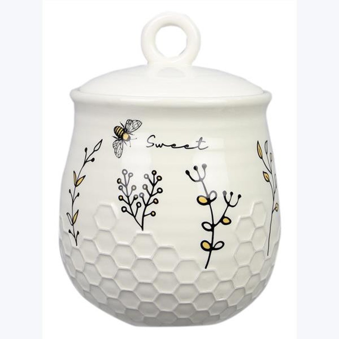 Honey Bee Ceramic Cookie Jar - Etsy