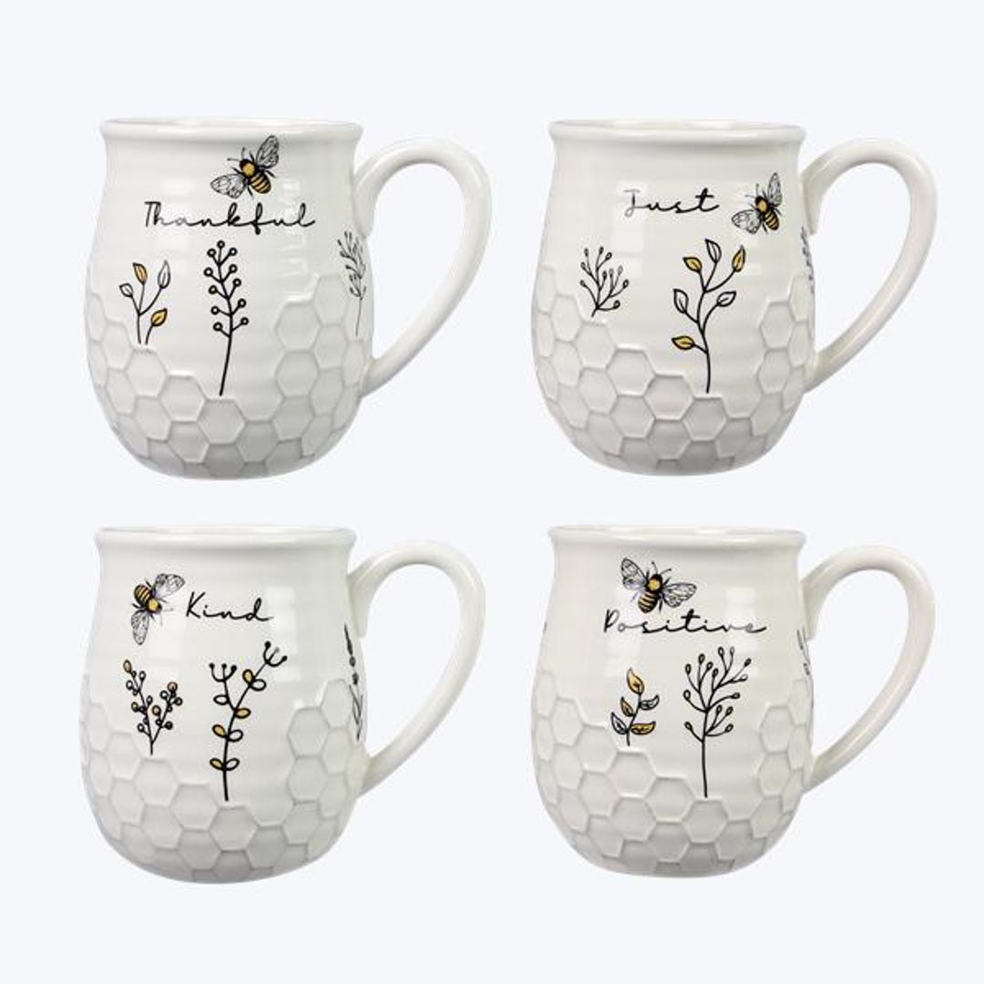 Honey Bee Ceramic Mug- 4 Pcs - Etsy