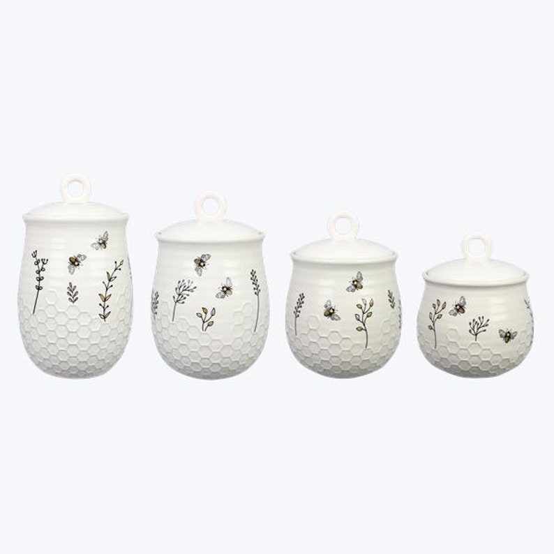 Honey Bee Ceramic Canister Set of 4 - Etsy