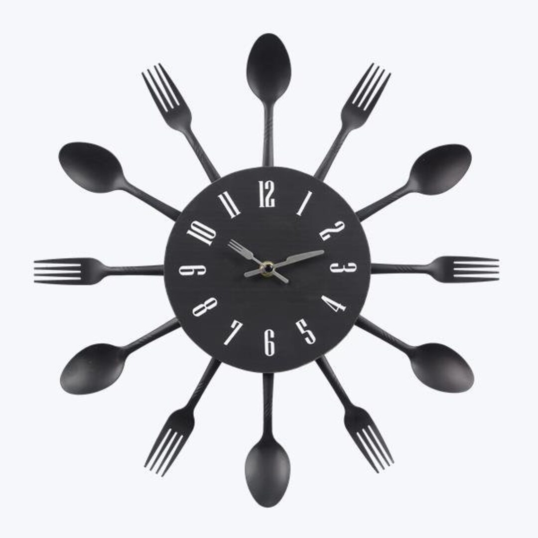 Metal Fork and Spoon Wall Clock - Etsy