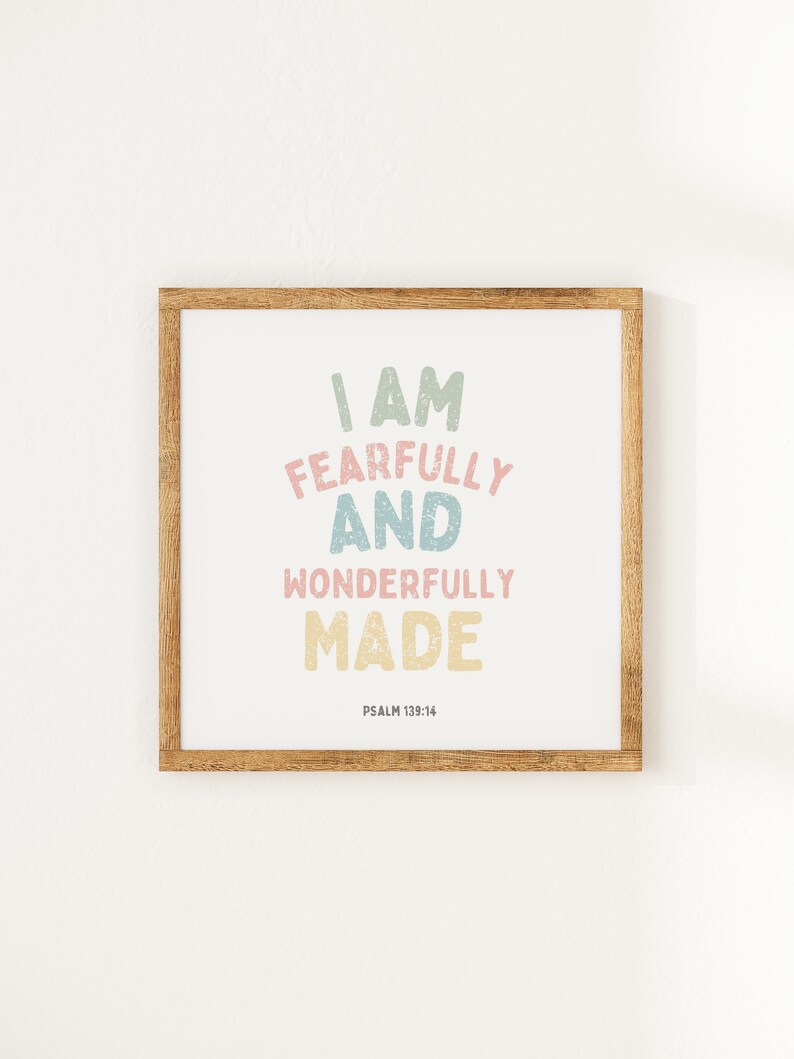 Fearfully and Wonderfully Made, Psalm 139:14 Bible Verse, Wall Art ...
