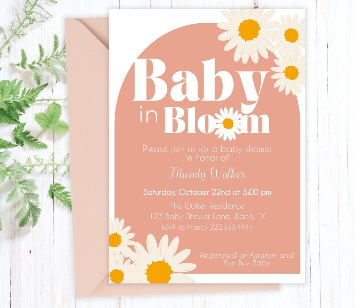 Baby Shower Invitations Baby In Bloom at Grady Naylor blog