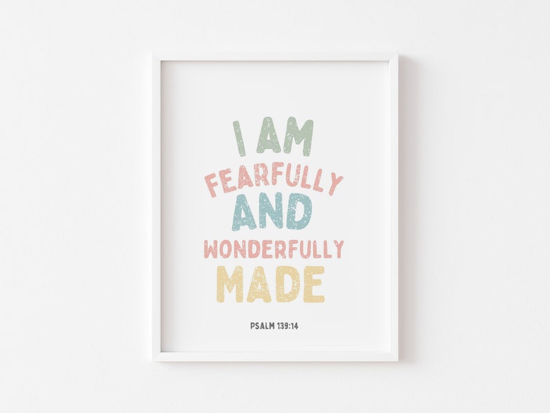 Fearfully and Wonderfully Made Psalm 139:14 Bible Verse Wall - Etsy