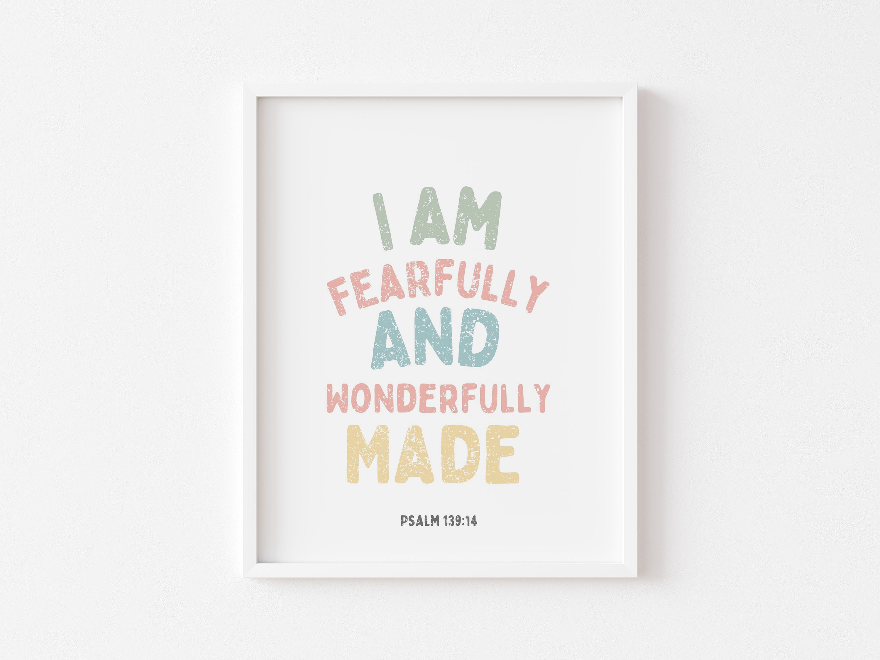 Fearfully and Wonderfully Made Psalm 139:14 Bible Verse Wall - Etsy