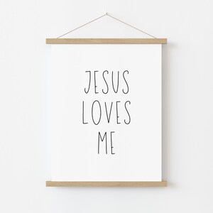 Jesus Loves Me Minimalist Print, Wall Art, Christian, Scripture ...