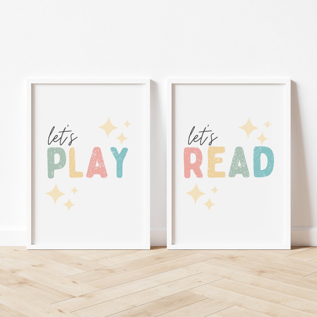 Let's Play Let's Read, Kids Room, Toddler, Playroom Decor, Nursery ...
