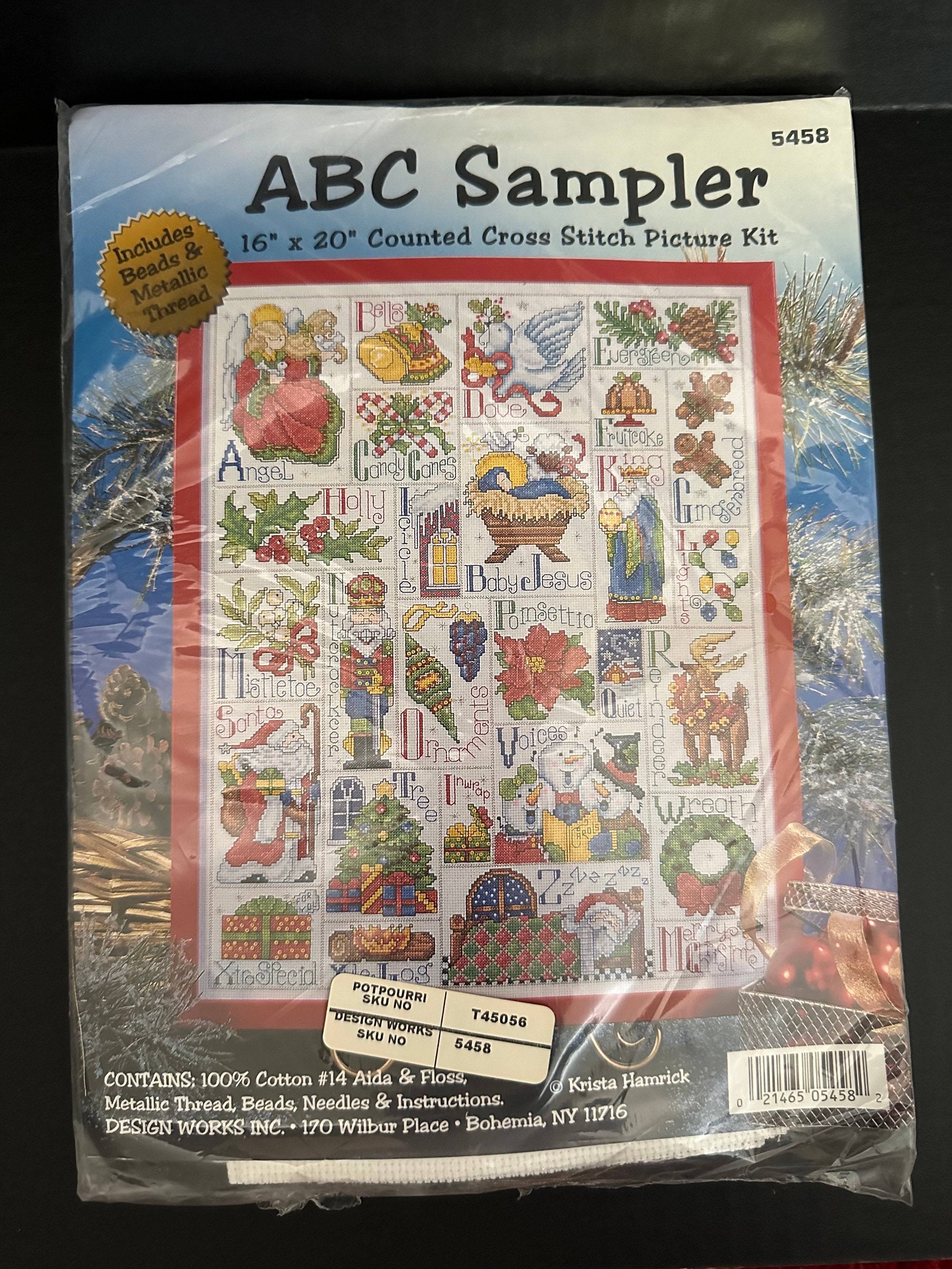 Design Works, ABC Sampler, Counted Cross Stitch Picture Kit Designed by ...
