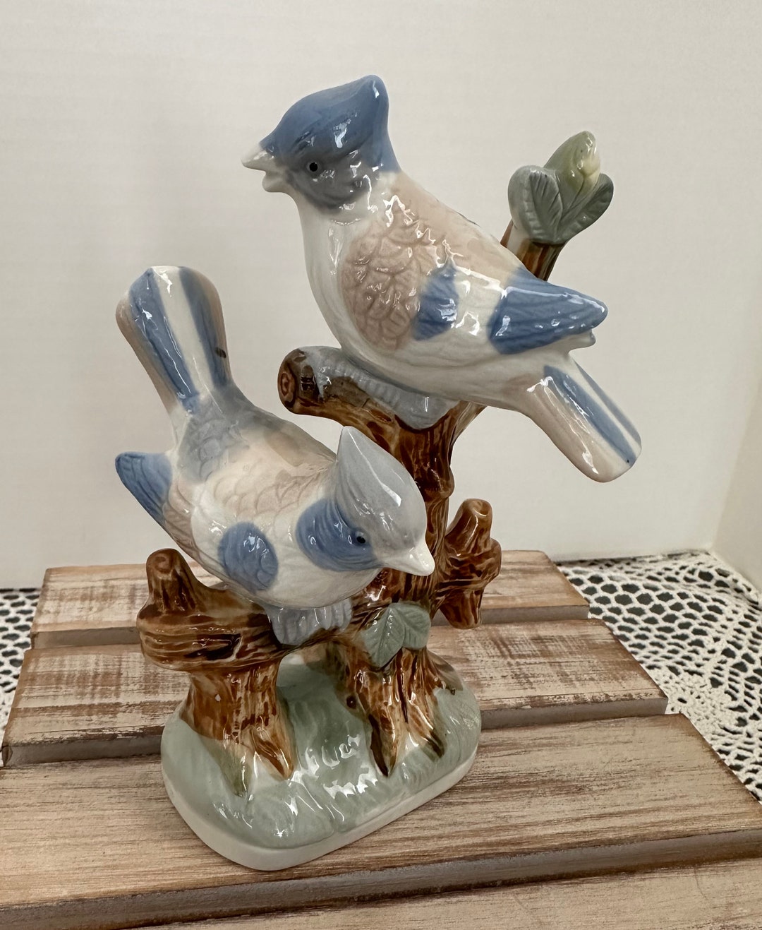 Original Artmark, Pair of Blue Jays Ceramic Porcelain Figurine, Made in ...