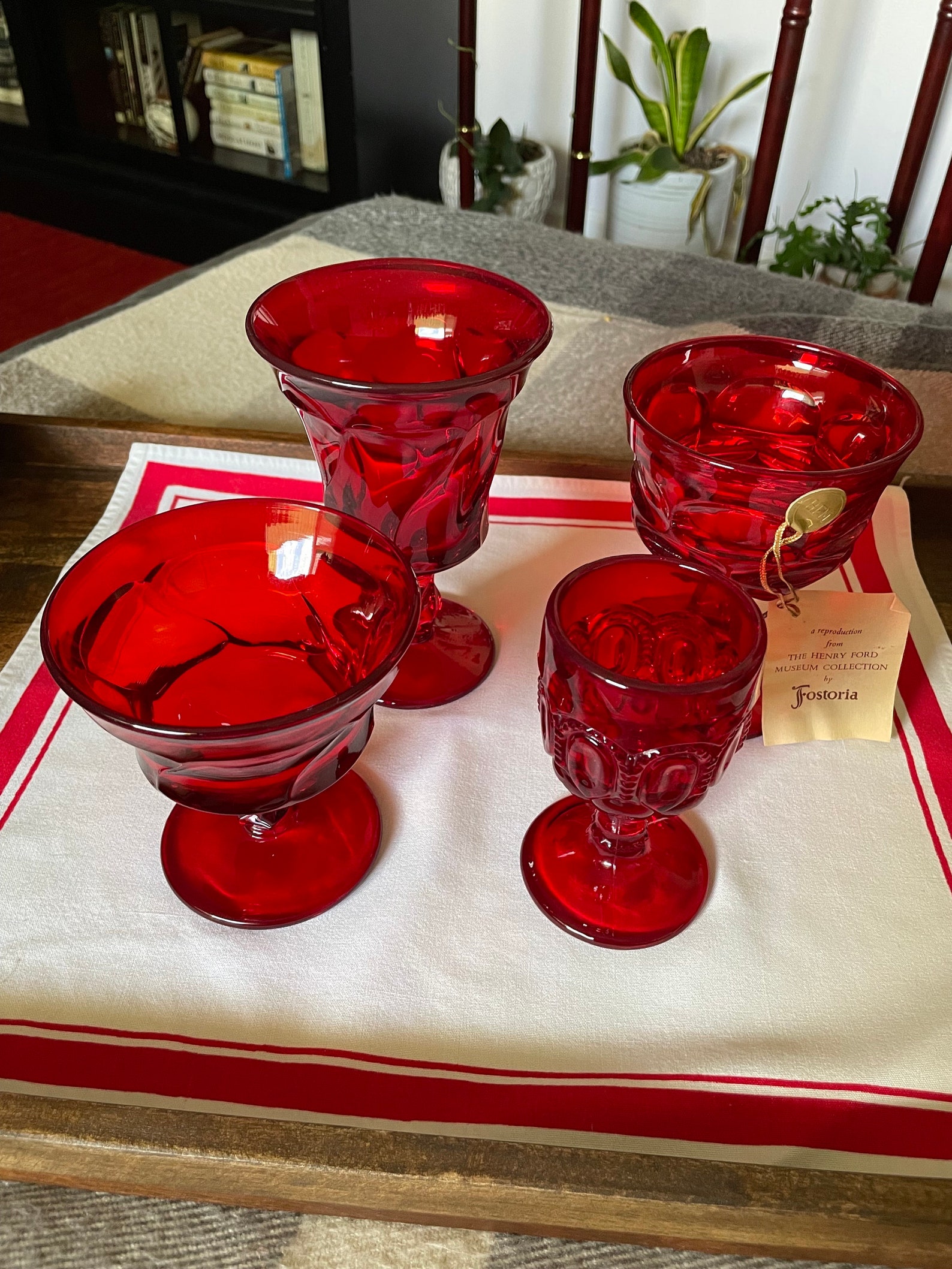 Red Mismatched Glasses LE Smith Ruby Red Moon and Stars - Etsy