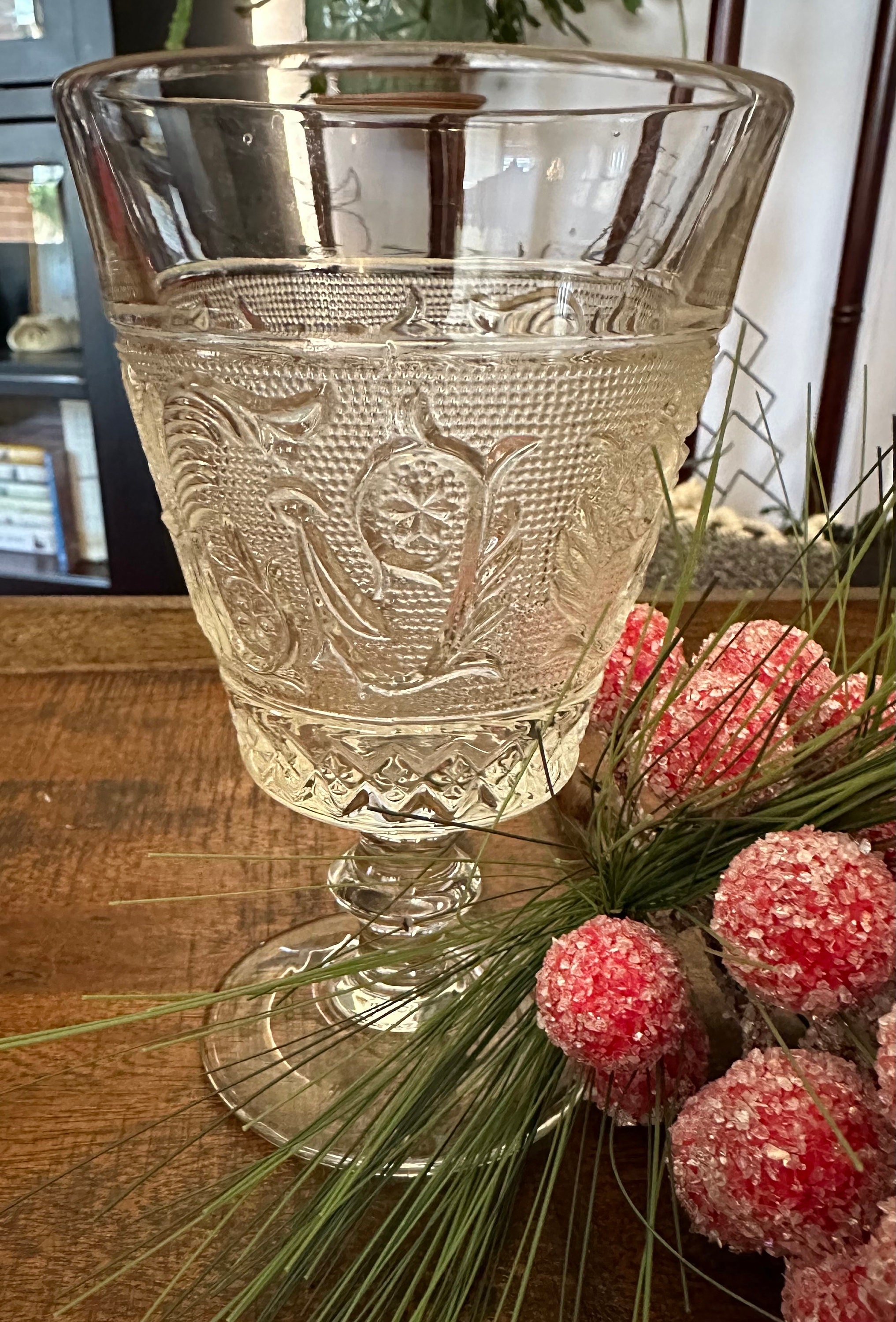 Rare Vintage Duncan and Miller Glasses, Water/wine Goblets, Sandwich ...
