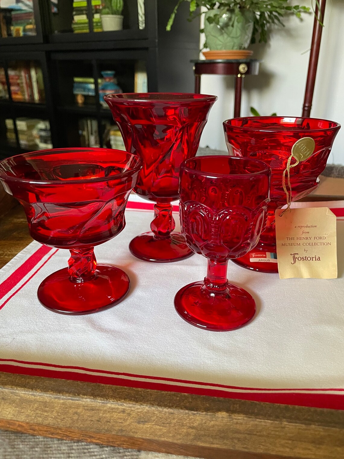 Red Mismatched Glasses LE Smith Ruby Red Moon and Stars - Etsy