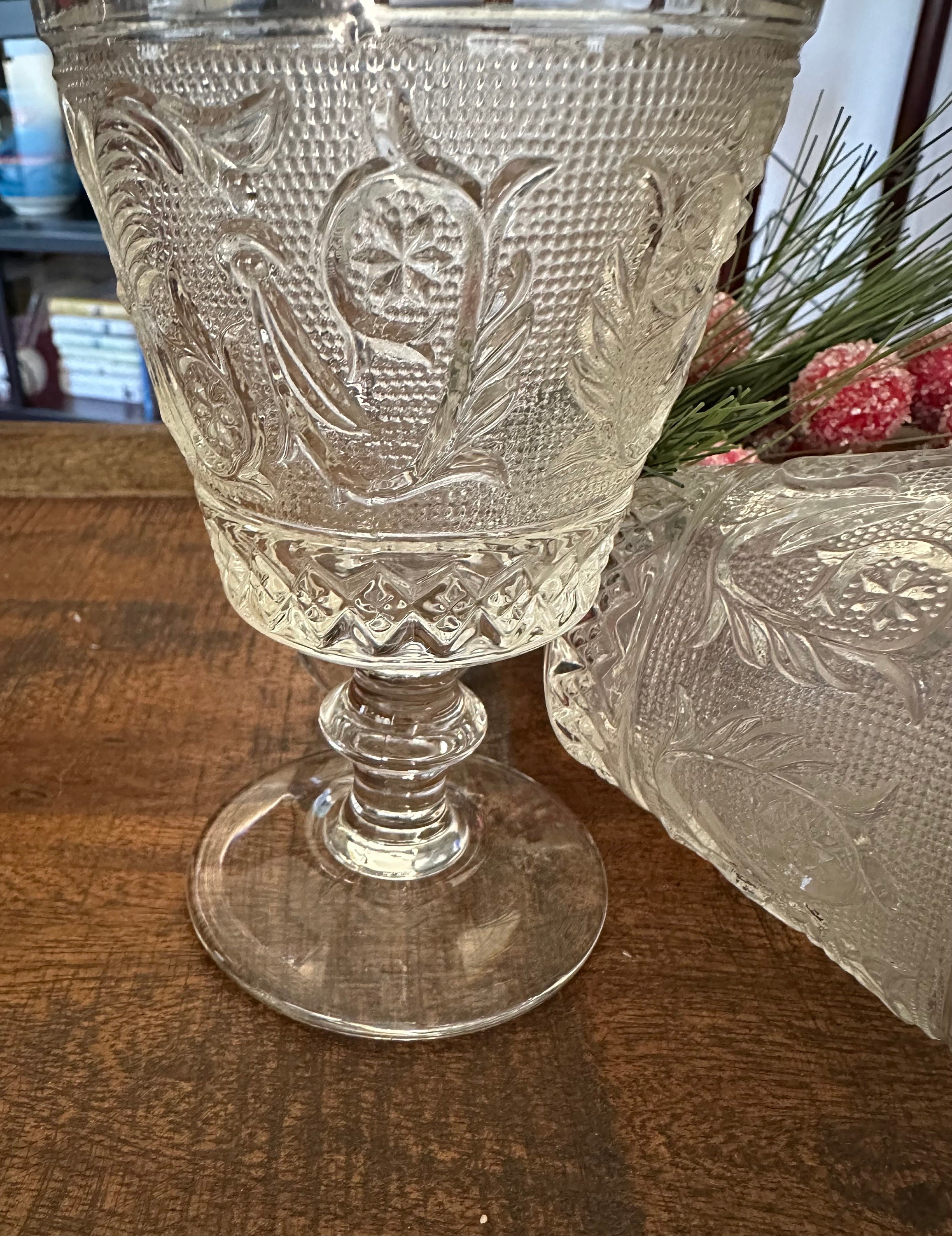 Rare Vintage Duncan and Miller Glasses, Water/wine Goblets, Sandwich ...