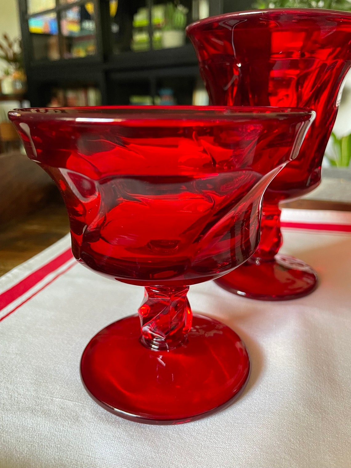 Red Mismatched Glasses LE Smith Ruby Red Moon and Stars - Etsy