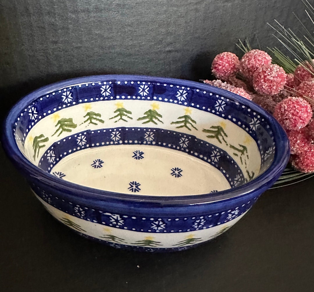 Nantucket Ceramic Pottery Bakeware/ovenware Small Dish, Blue With White ...