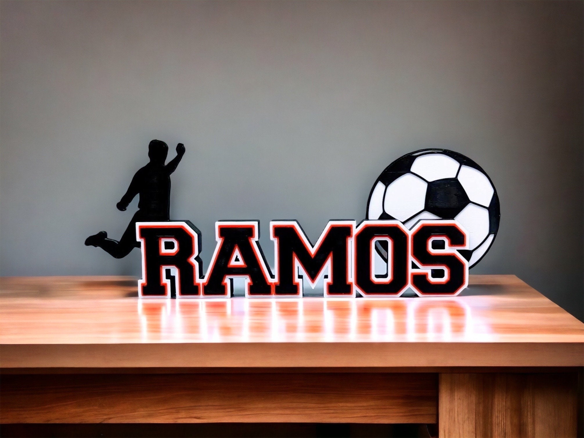 Soccer Player - Customized Name 3D- Gift - Etsy