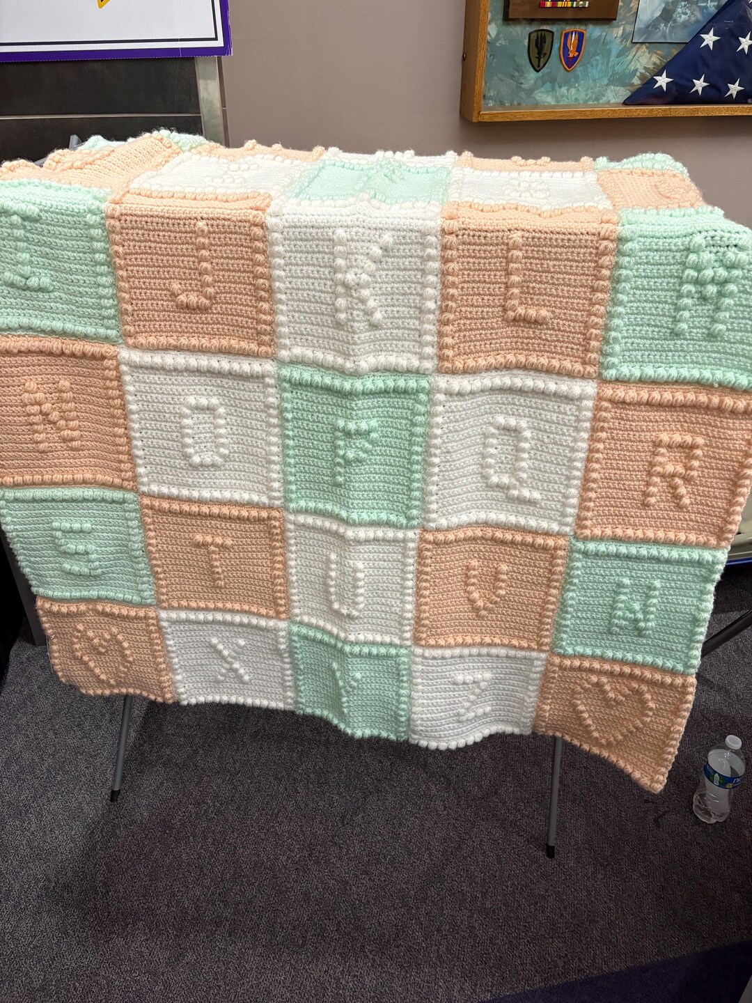 Peach, Cream and Aqua Squares With the Alphabet - Etsy