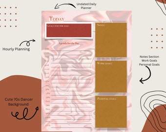 70s Maroon Mountain Range Daily Planner - Etsy