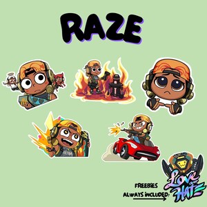 Raze Sticker Bag Valorant 5 Stickers 2 Inches Each High-quality Vinyl ...