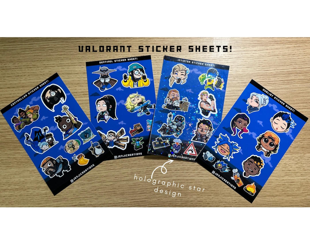 Valorant Agent Sticker Sheets Role-specific Agent Sheets Around 1.7 In ...