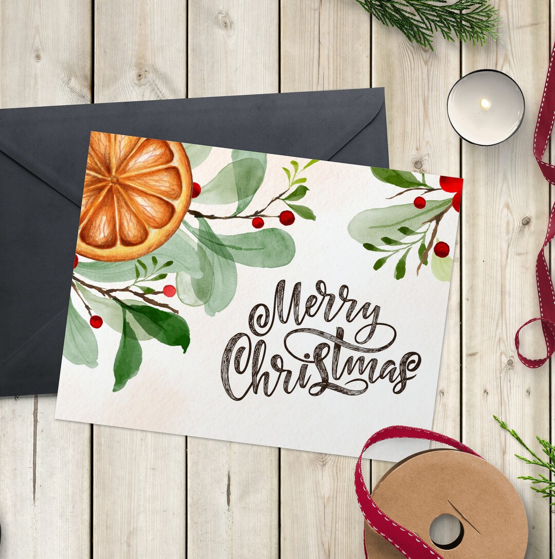 Printable Christmas Card, Warmest Wishes, Cute Holiday Card, Instant ...