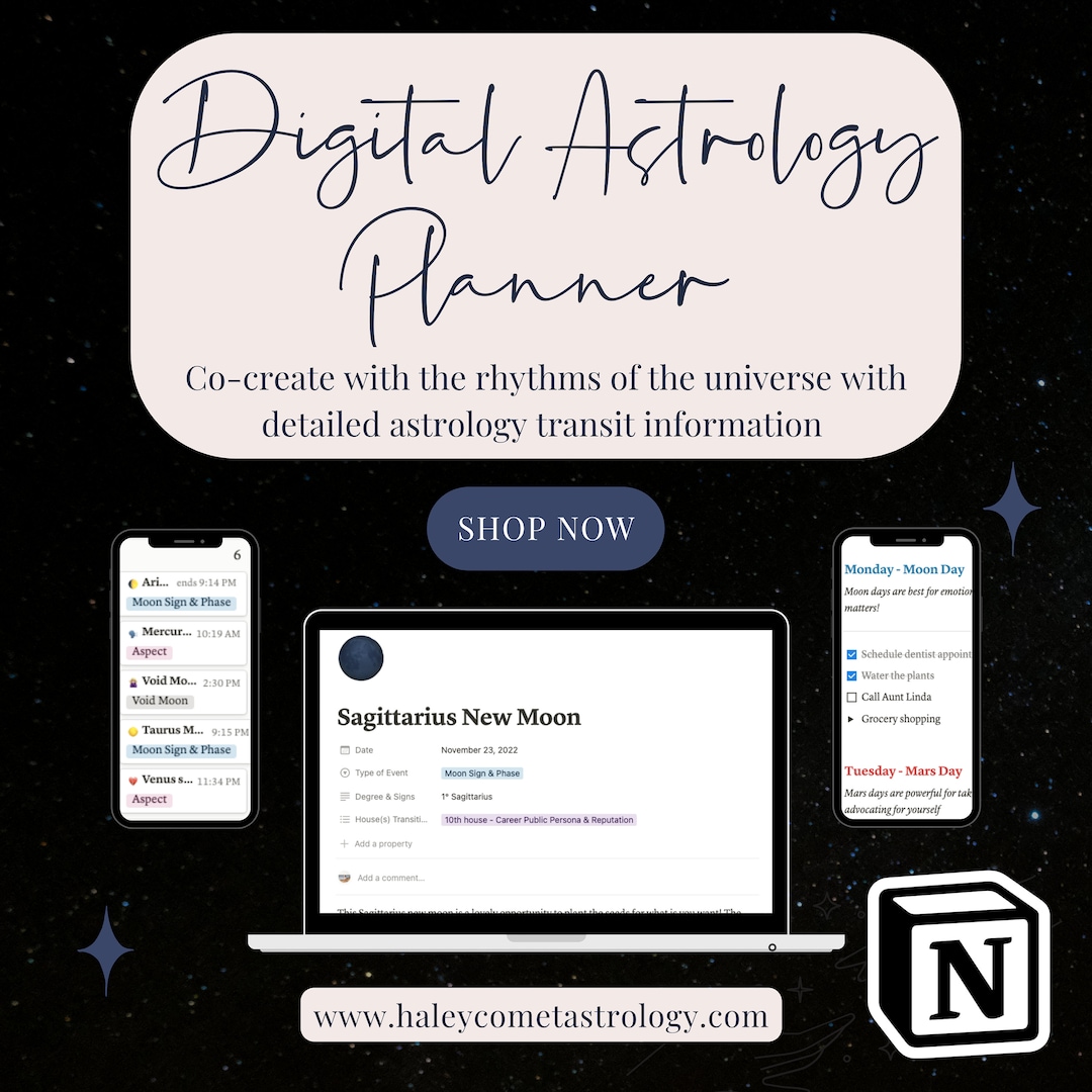 January 2024 Digital Astrology Planner: Astrology Notion Template With ...