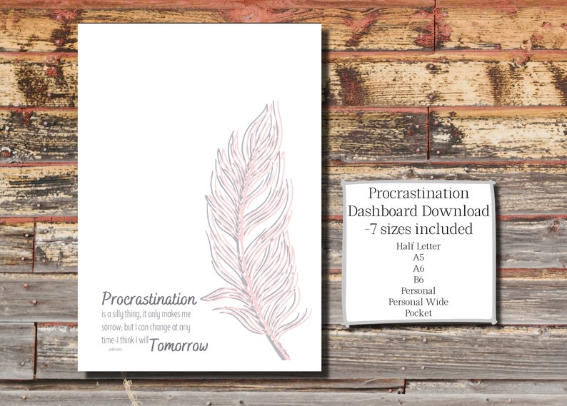 Procrastination Planner Dashboard - Etsy
