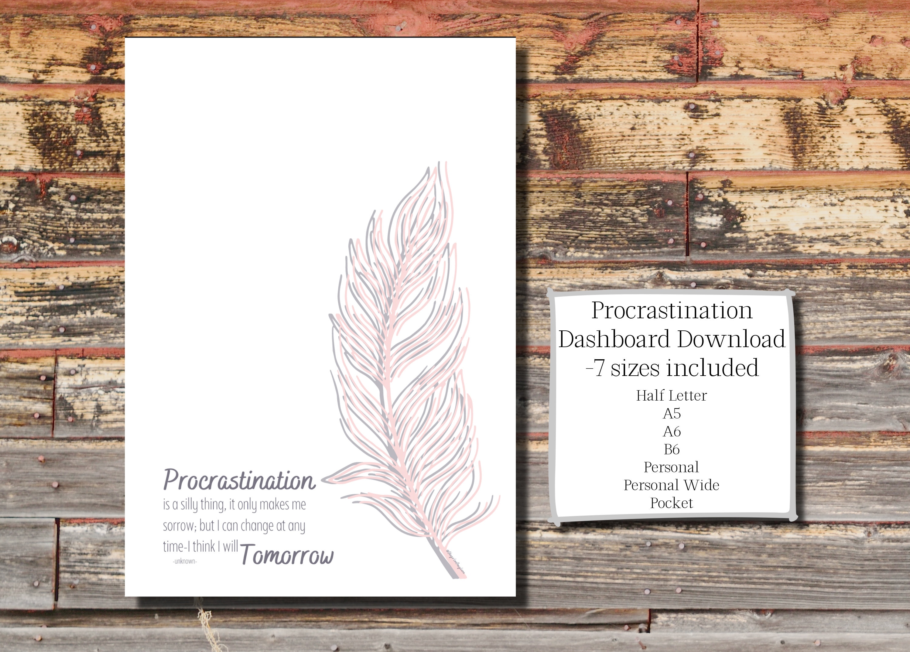 Procrastination Planner Dashboard - Etsy