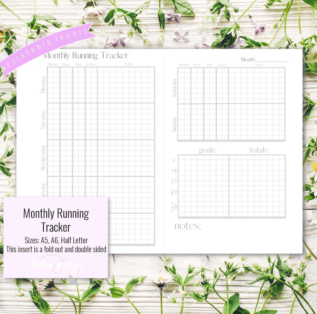 Running Tracker, Printable - Customizable - Etsy