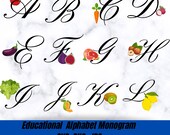 Font Script Educational Script Alphabet Svg for Kids Learning - Etsy