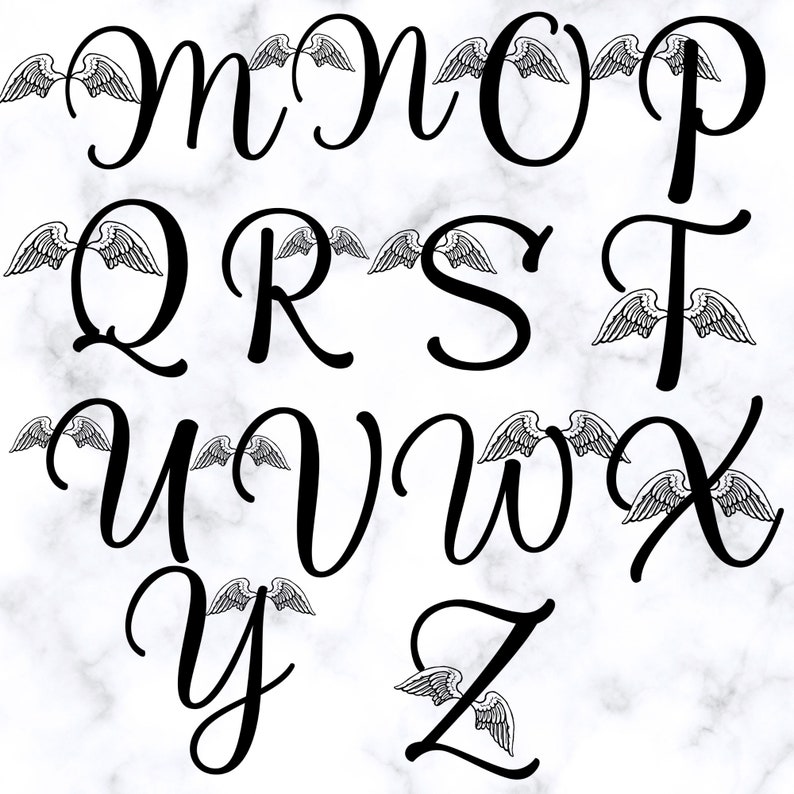 Alphabet Script Cursive Monogram Svg for Personalized Customized ...