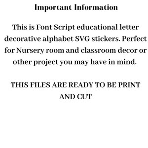 Cursive Alphabet Letter Nursery Room Decor for Cricut Projects ...